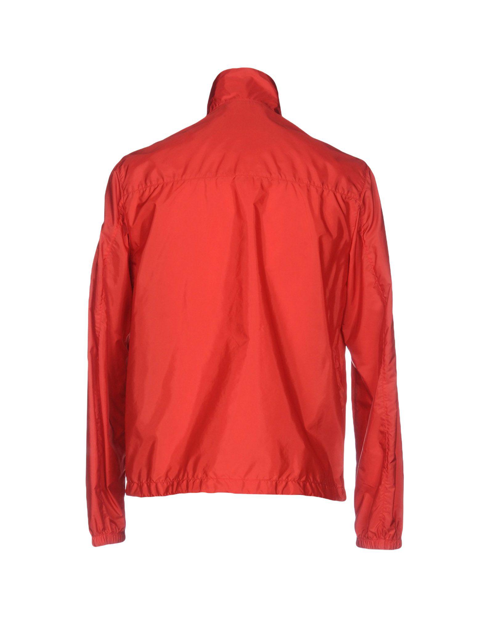 Prada Synthetic Jacket in Red for Men - Lyst