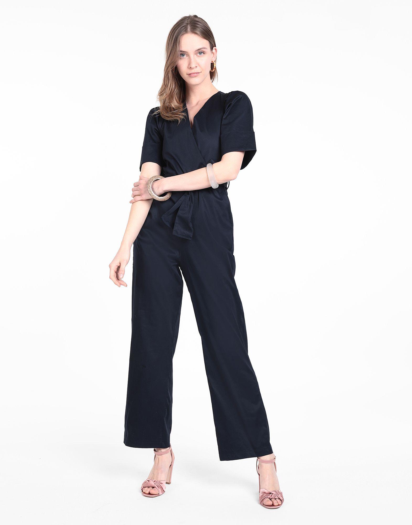 8 by YOOX Cotton Jumpsuit in Dark Blue (Blue) - Lyst