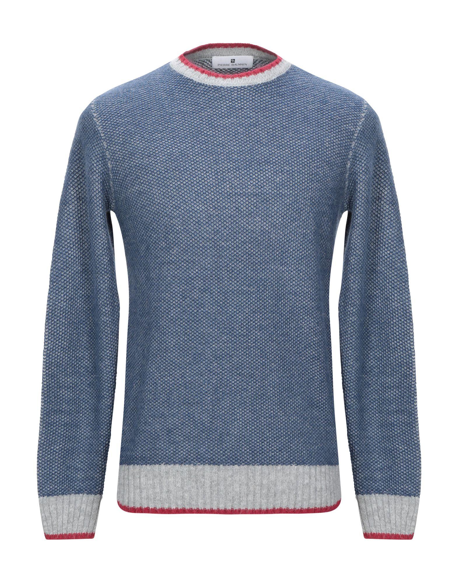 Balmain Wool Jumper in Blue for Men - Lyst