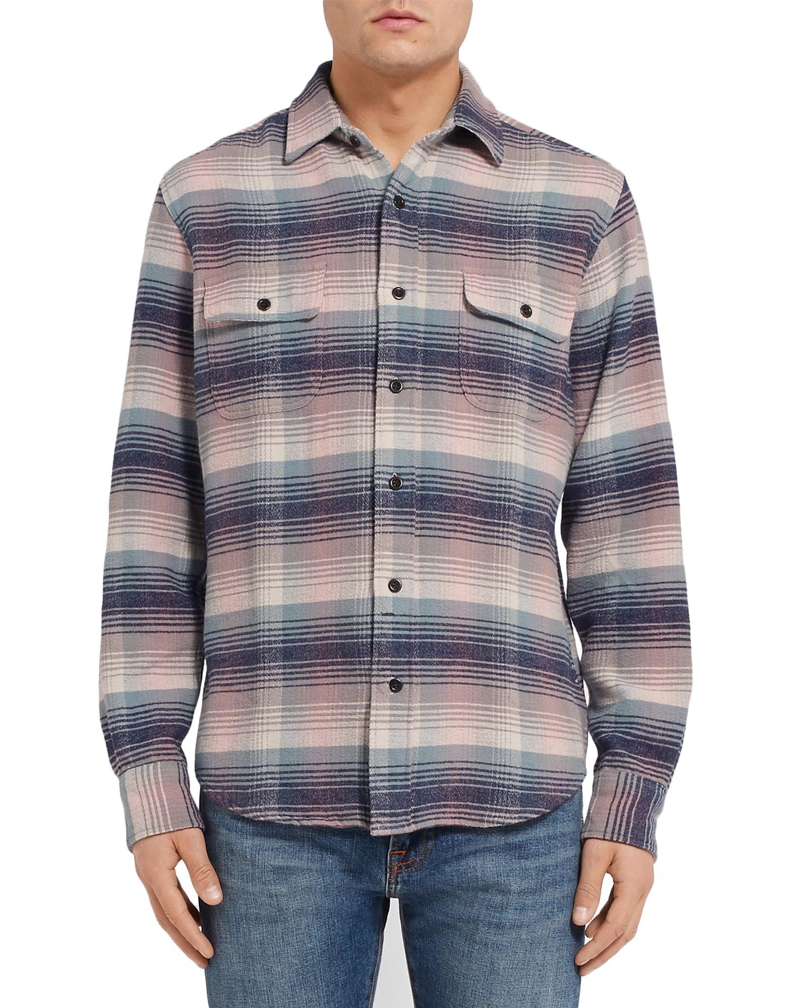 Faherty Brand Flannel Shirt in Gray for Men - Lyst