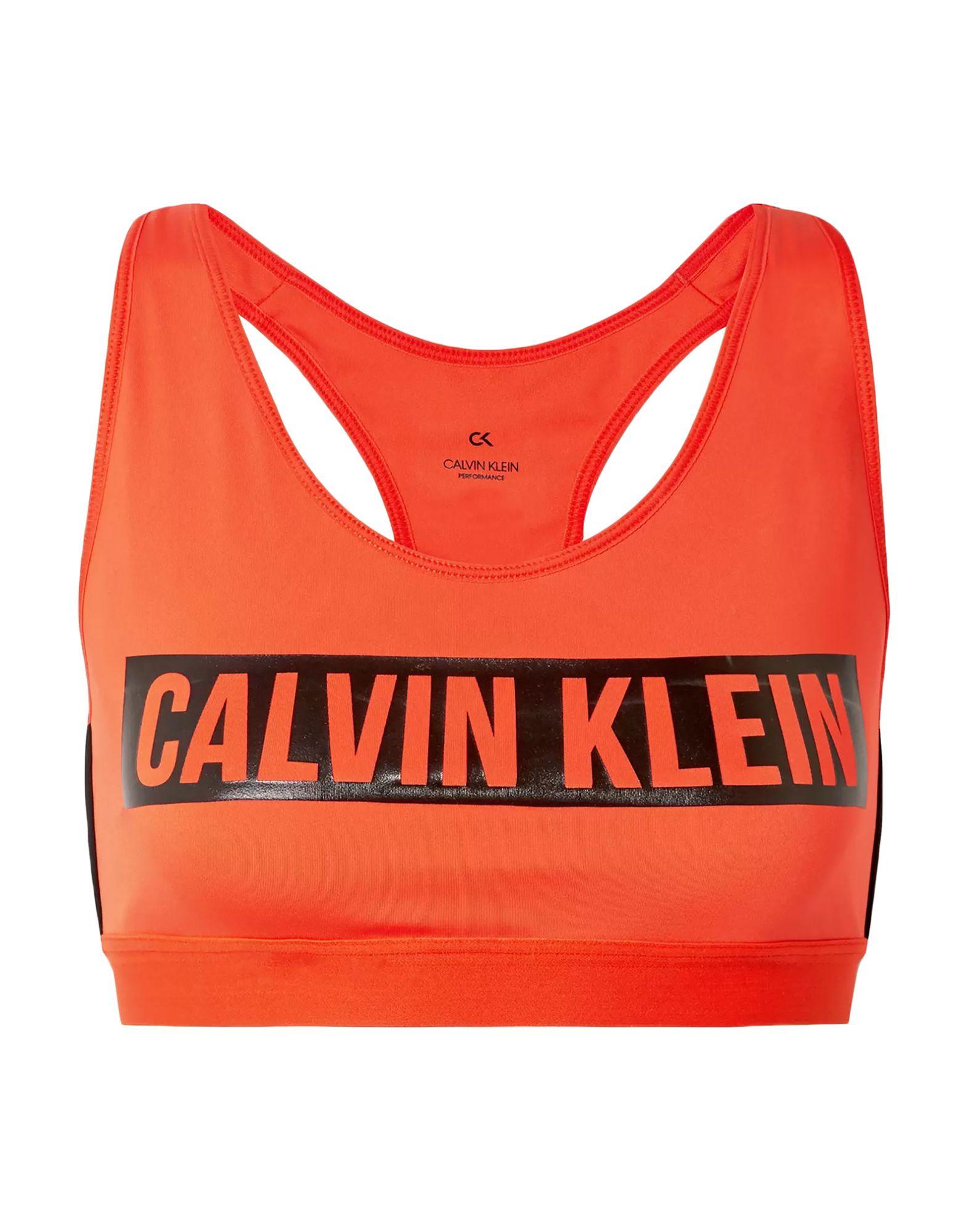 Calvin Klein Synthetic High Impact Racerback Sports Bra in Orange ...