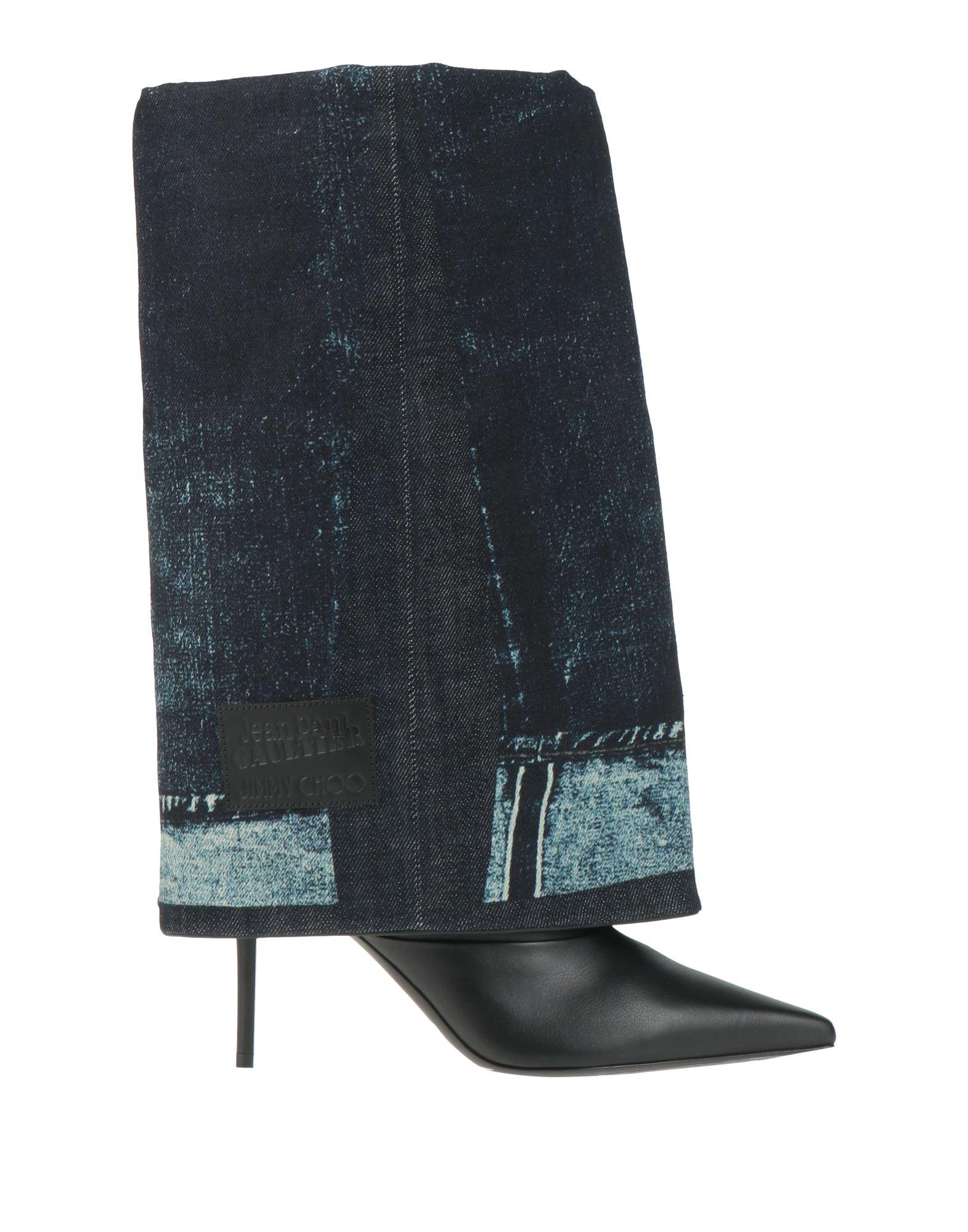 Jean Paul Gaultier X Jimmy Choo Boot Leather, Textile Fibers in Blue | Lyst
