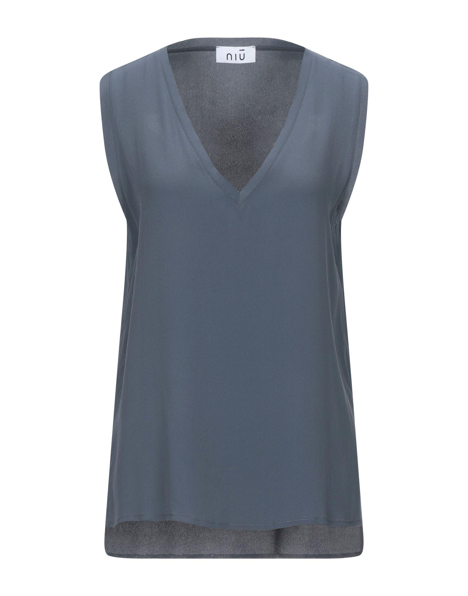 Niu Silk Top in Lead (Blue) - Lyst