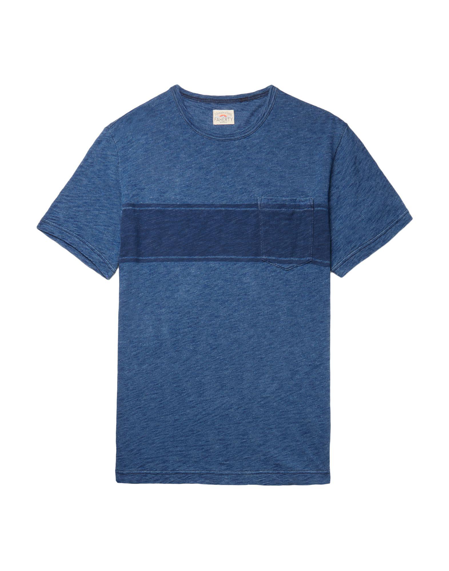 Faherty Brand Cotton T-shirt in Blue for Men - Lyst