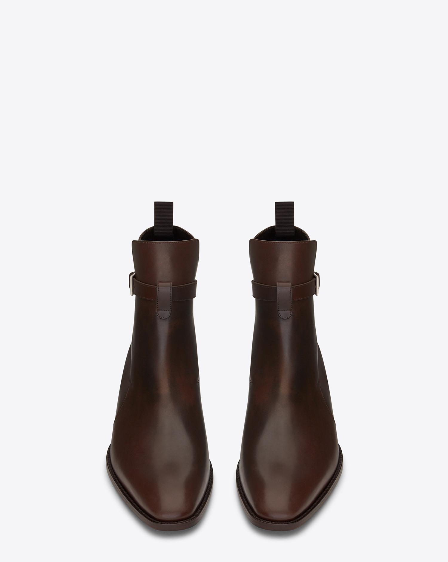 Saint Laurent Wyatt 30 Jodhpur Boot In Brown Leather for Men Saint Laurent Wyatt 30 Jodhpur Boot In Brown Leather for Men