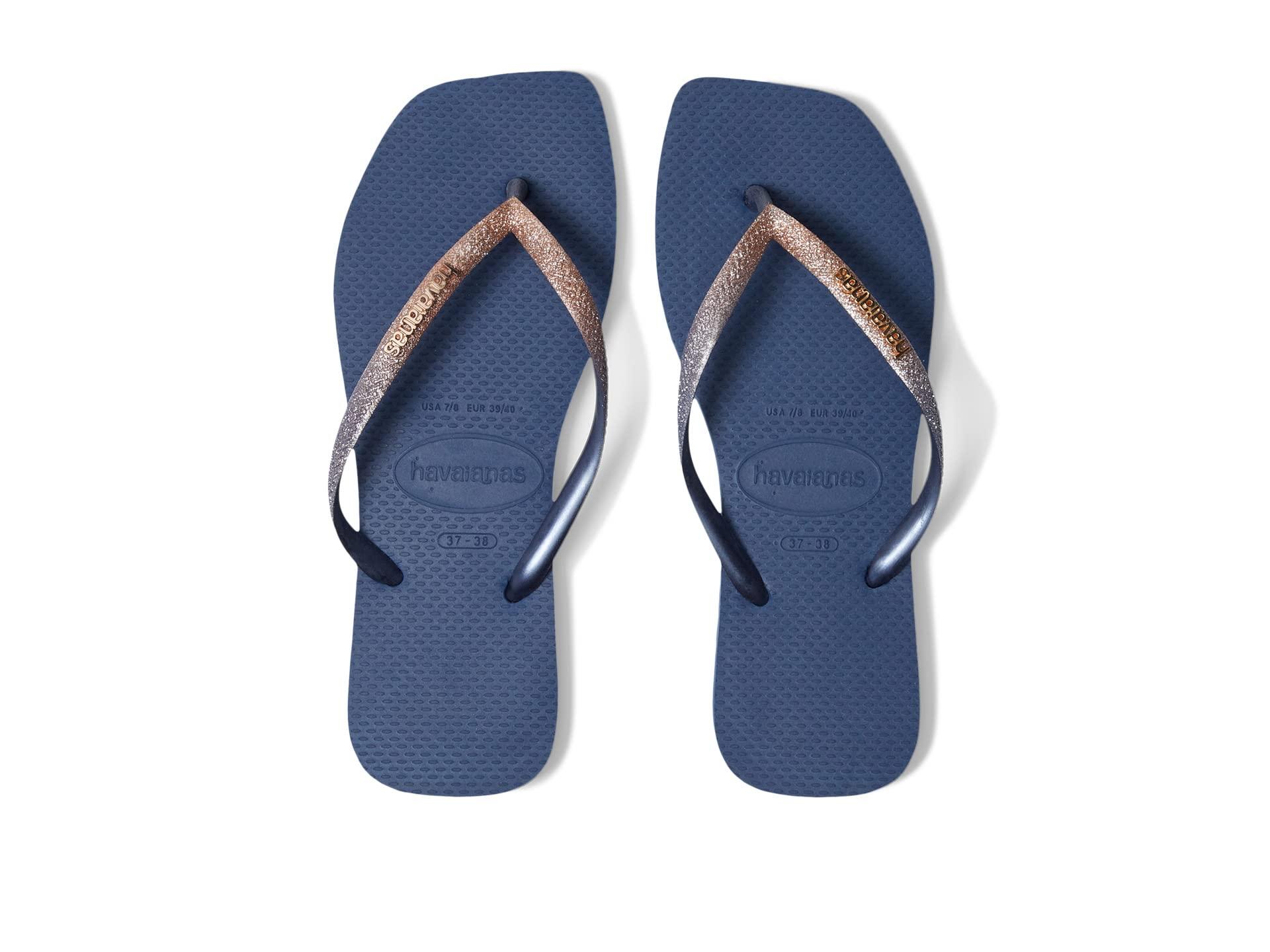 Havaianas Slim Square Glitter Flip Flop Sandal In Blue Lyst