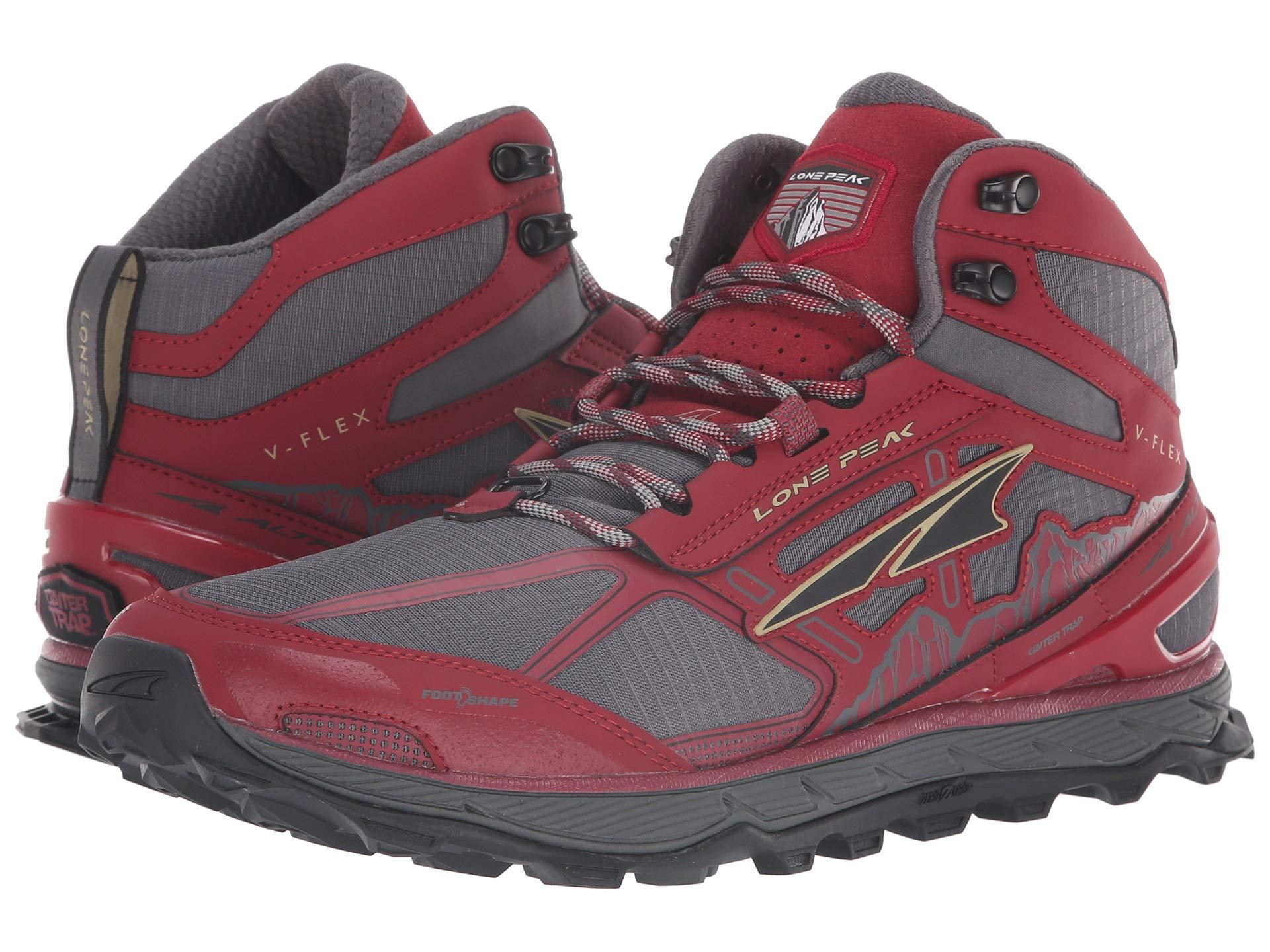 Altra Rubber Lone Peak 4 Mid Mesh Trail Running Shoe in Red for Men - Lyst