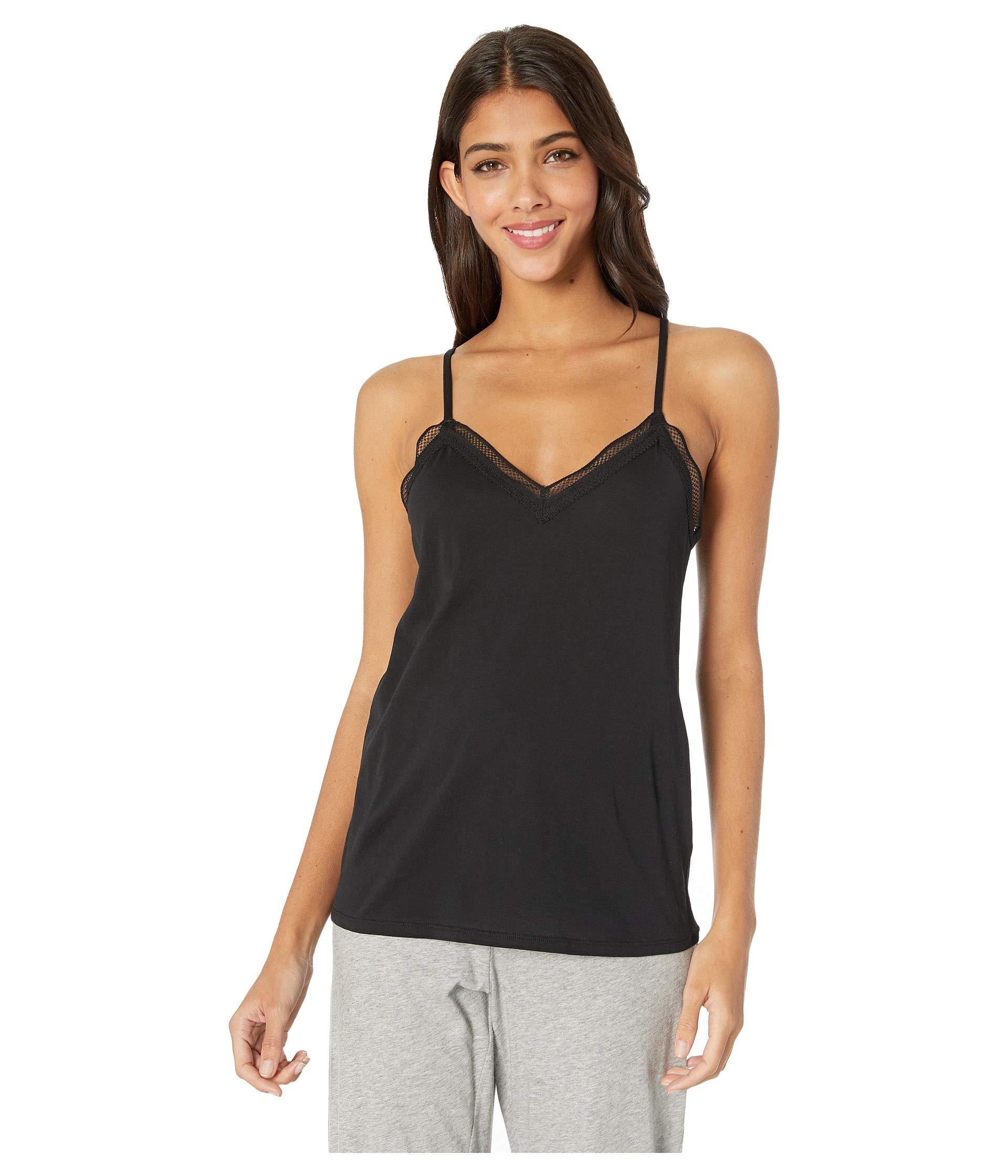 Commando Pure Pima Cami With Lace Pca101 in Black - Lyst