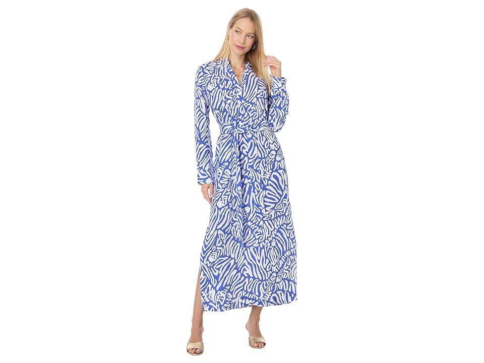 Lilly Pulitzer Millicent Linen Maxi Shirt (Martinique Zee Bebe ...