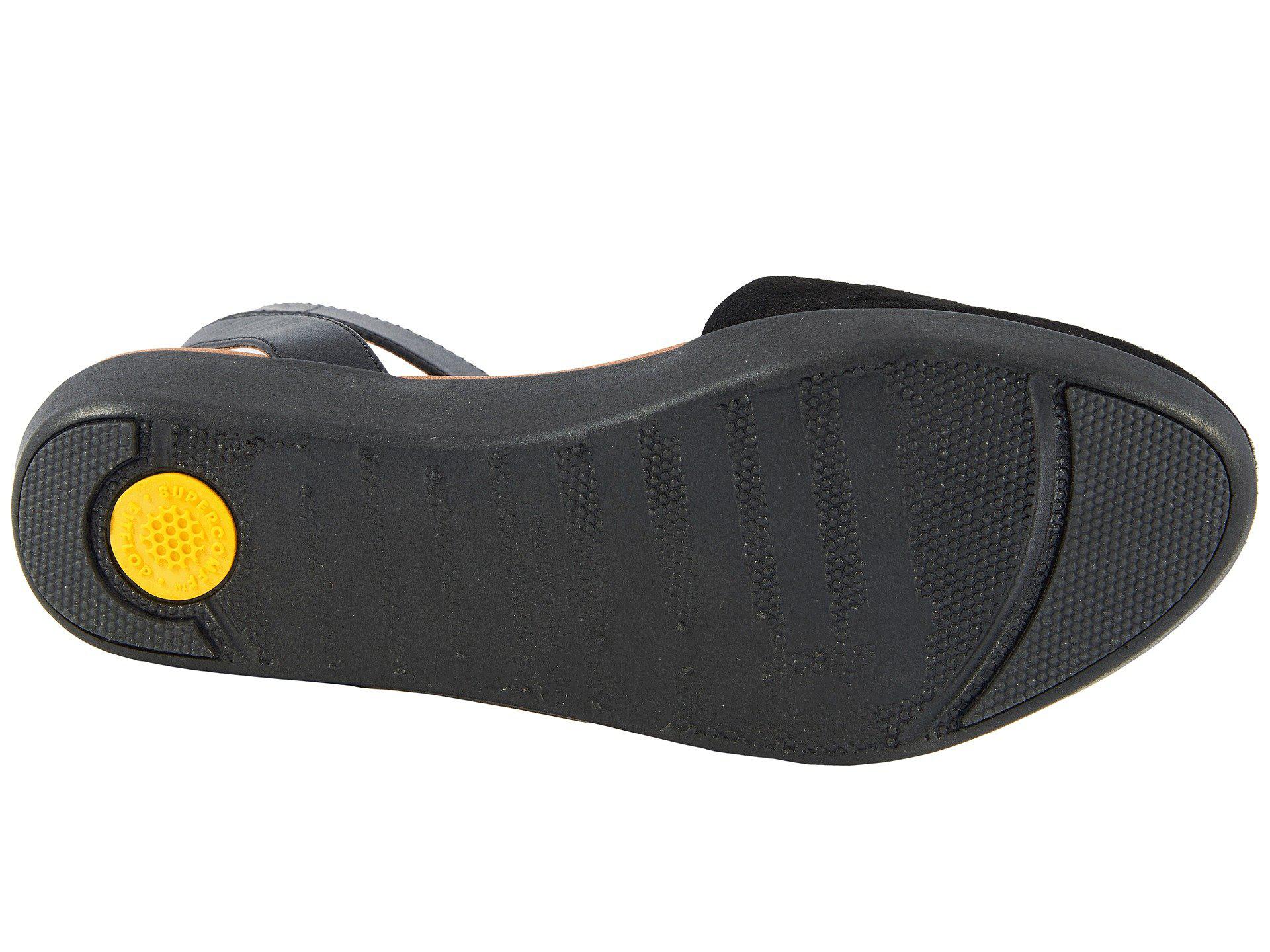 Fitflop Suede Cova Closed Toe Sandals In Black Lyst