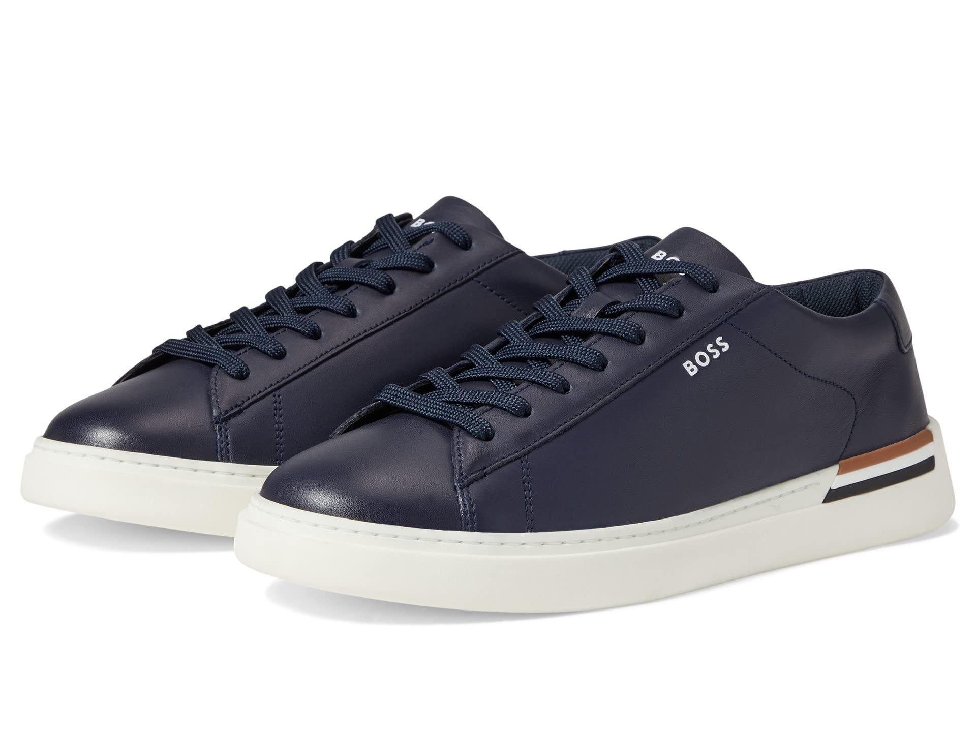 BOSS by HUGO BOSS Clint Smooth Leather Low Profile Sneakers in Blue for ...