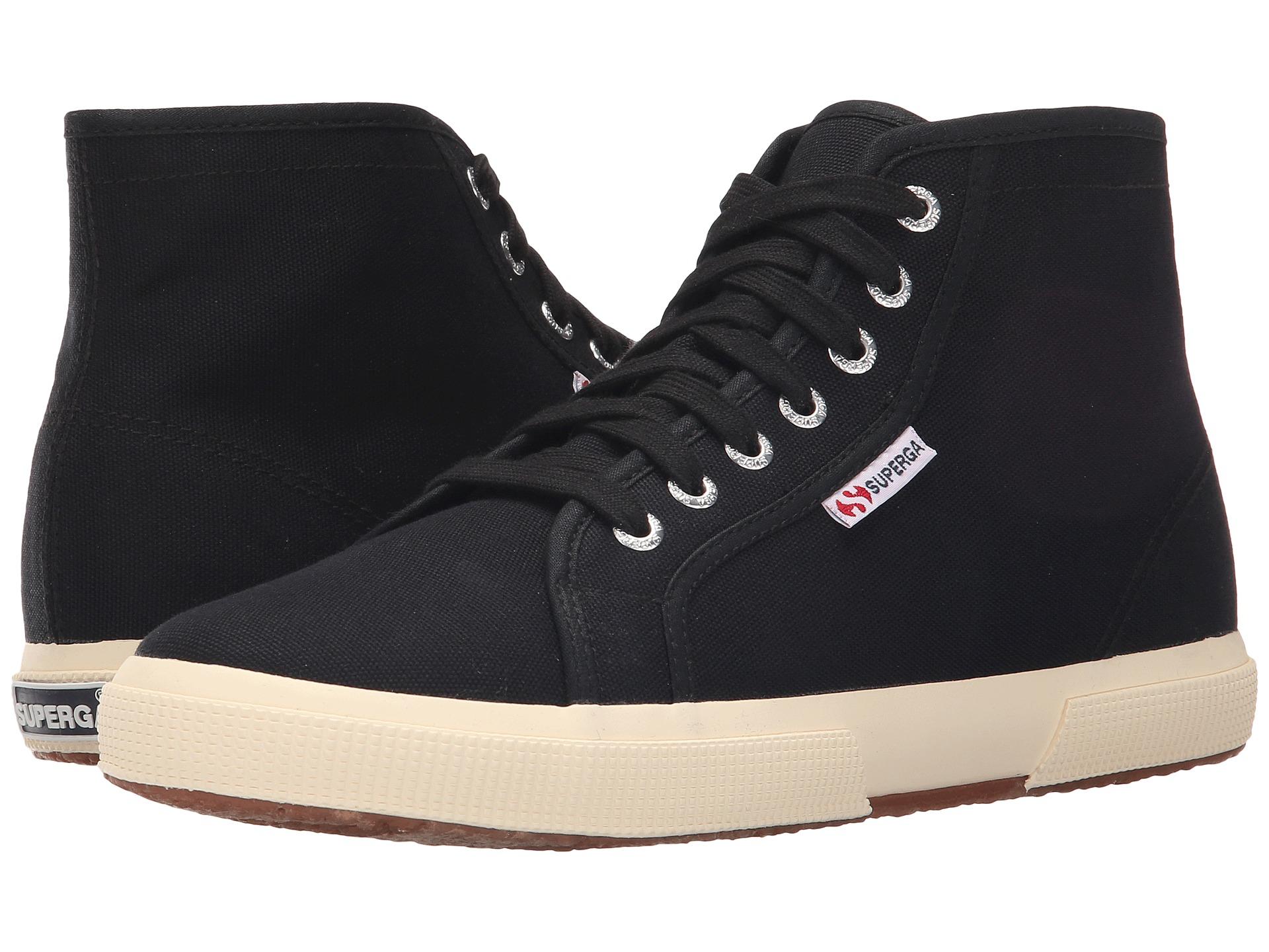 Superga Cotton 2095 Cotu High Top Fashion Sneakers, Black/off White for ...