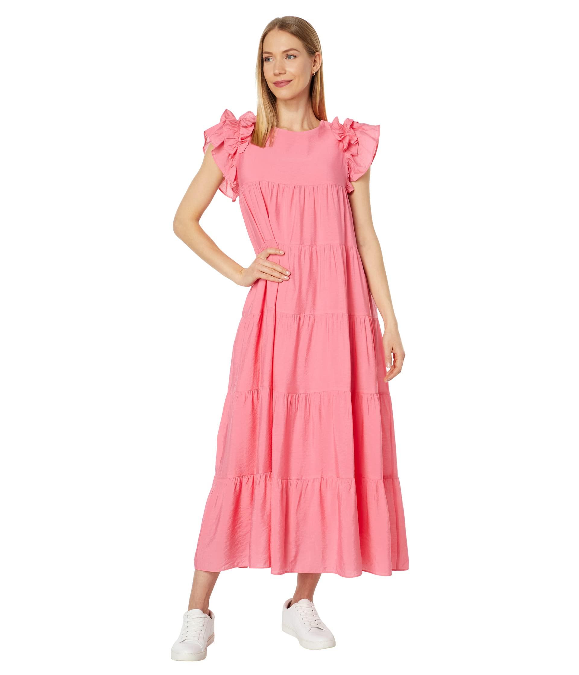 English Factory Tiered Ruffle Maxi Dress In Pink Lyst