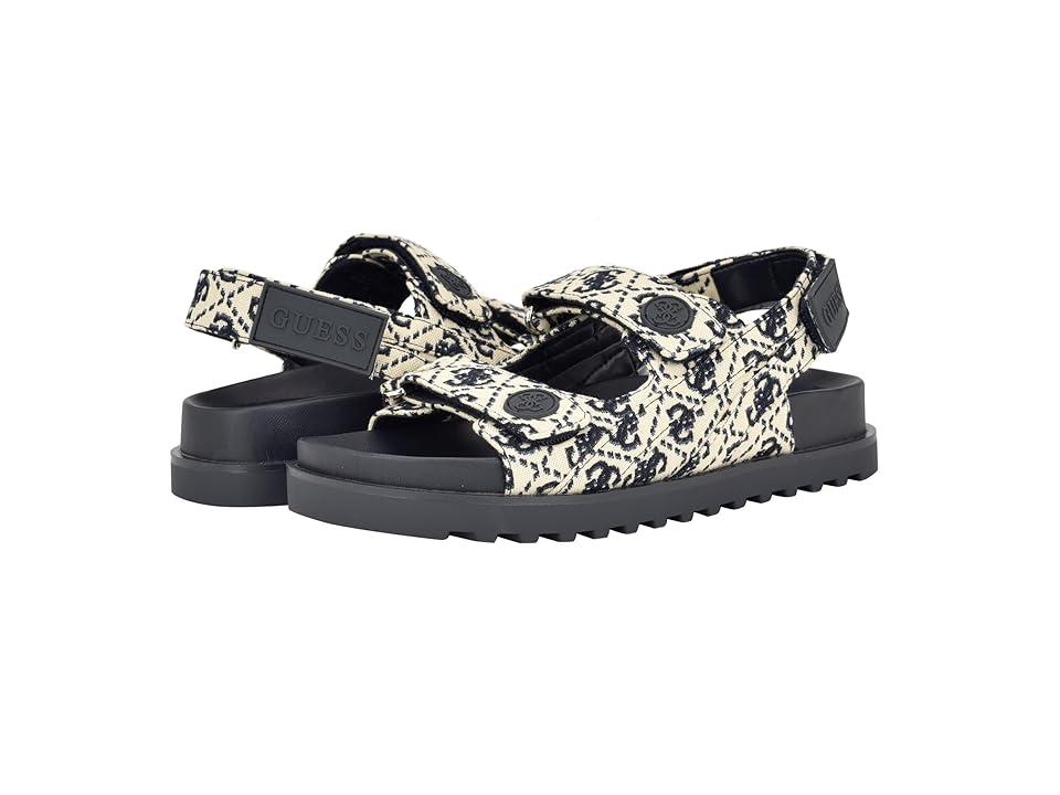 Guess Fadey (Ivory/Dark Logo Multi) Sandals in Black | Lyst