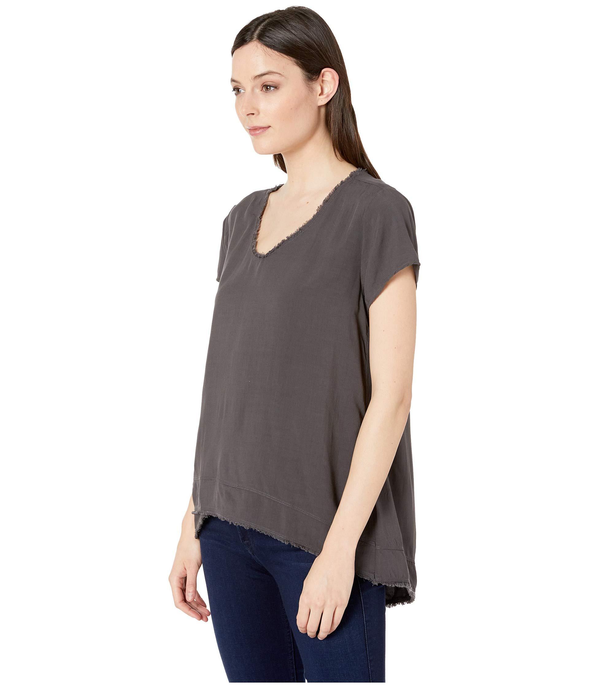 Lyst - Dylan By True Grit Vintage Washed Short Sleeve V-neck Blouse ...