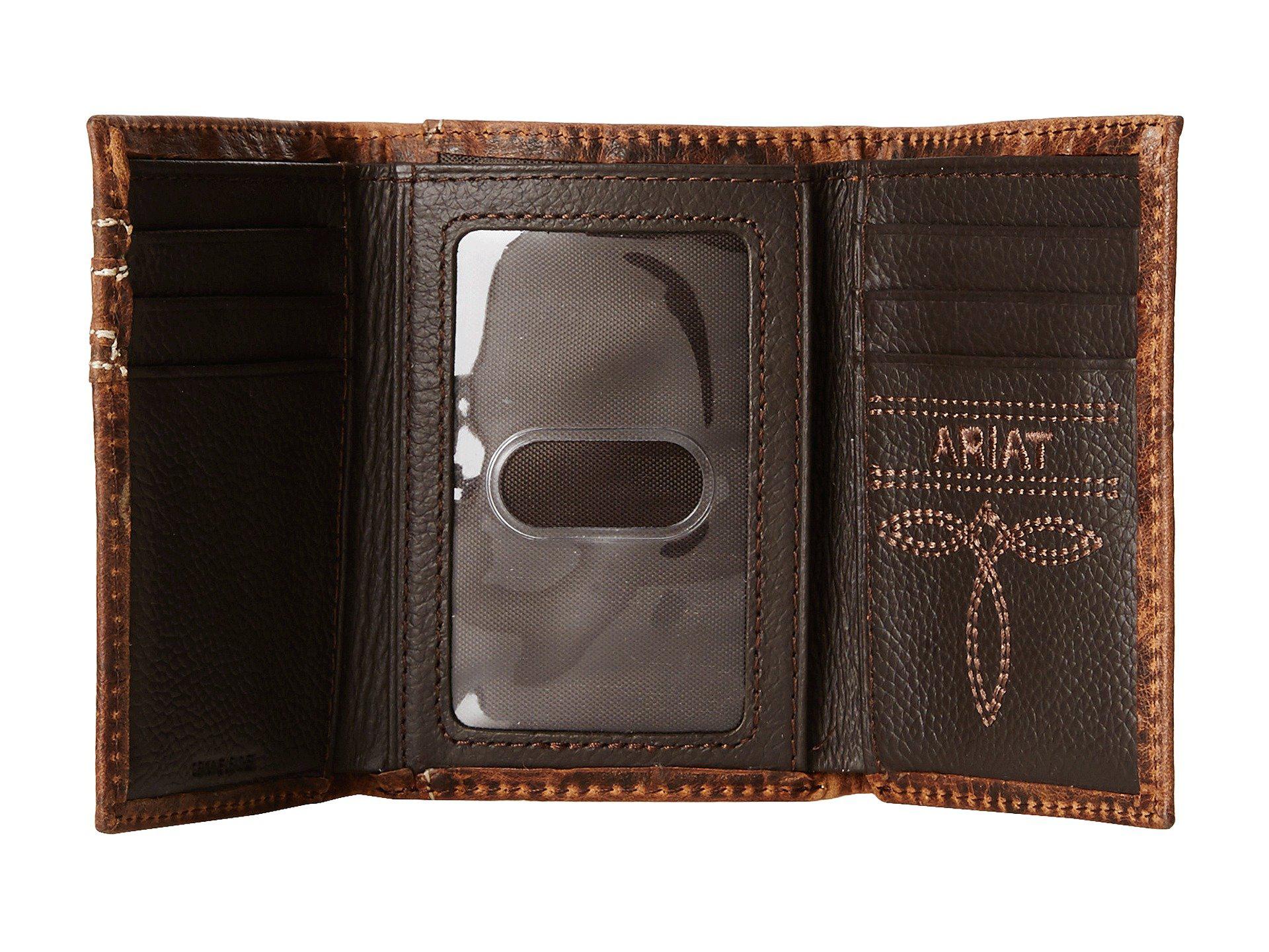 Lyst - Ariat Cross Concho Ostrich Tri-Fold Wallet in Brown for Men