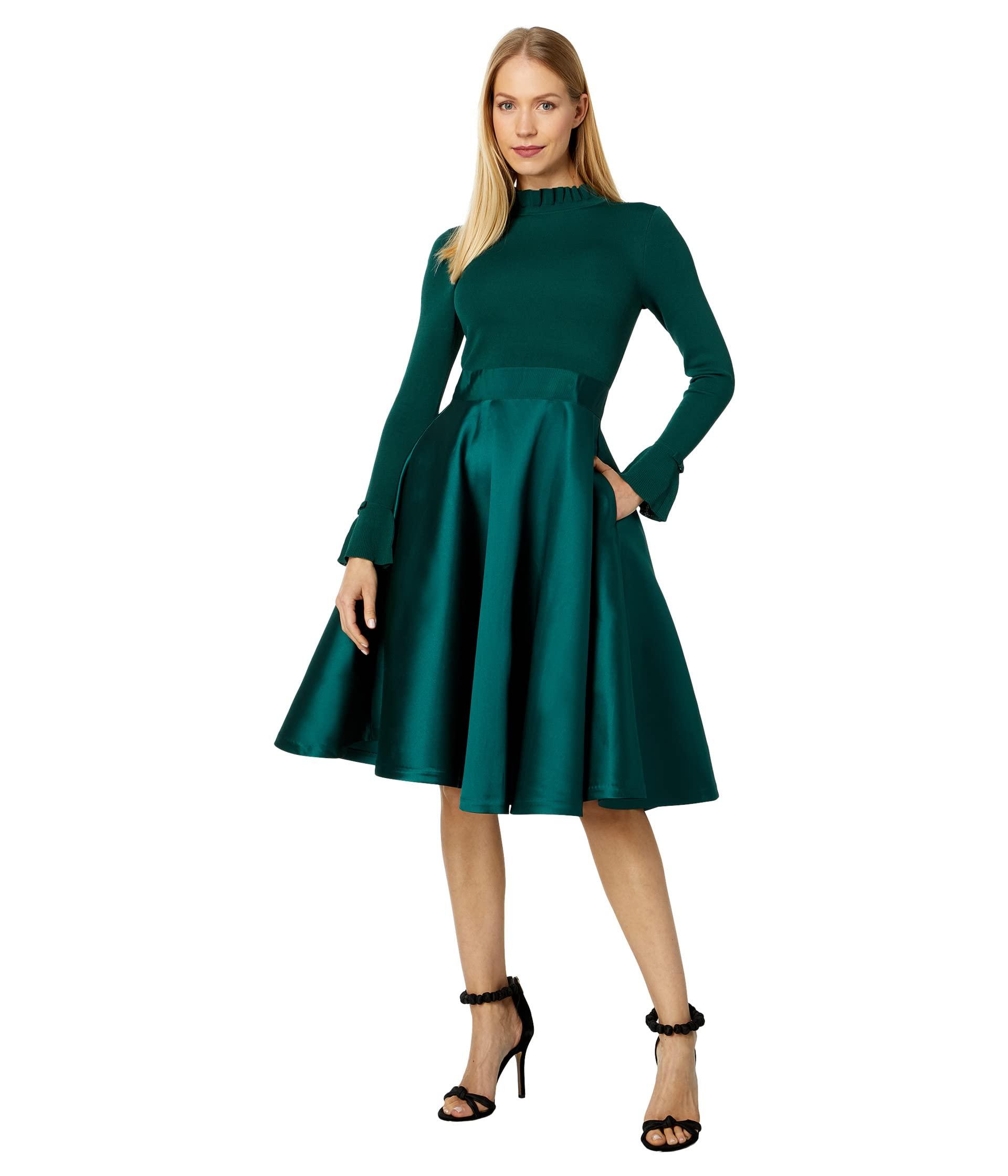 Ted Baker Zadi Knitted Full Skirt Dress In Green Lyst