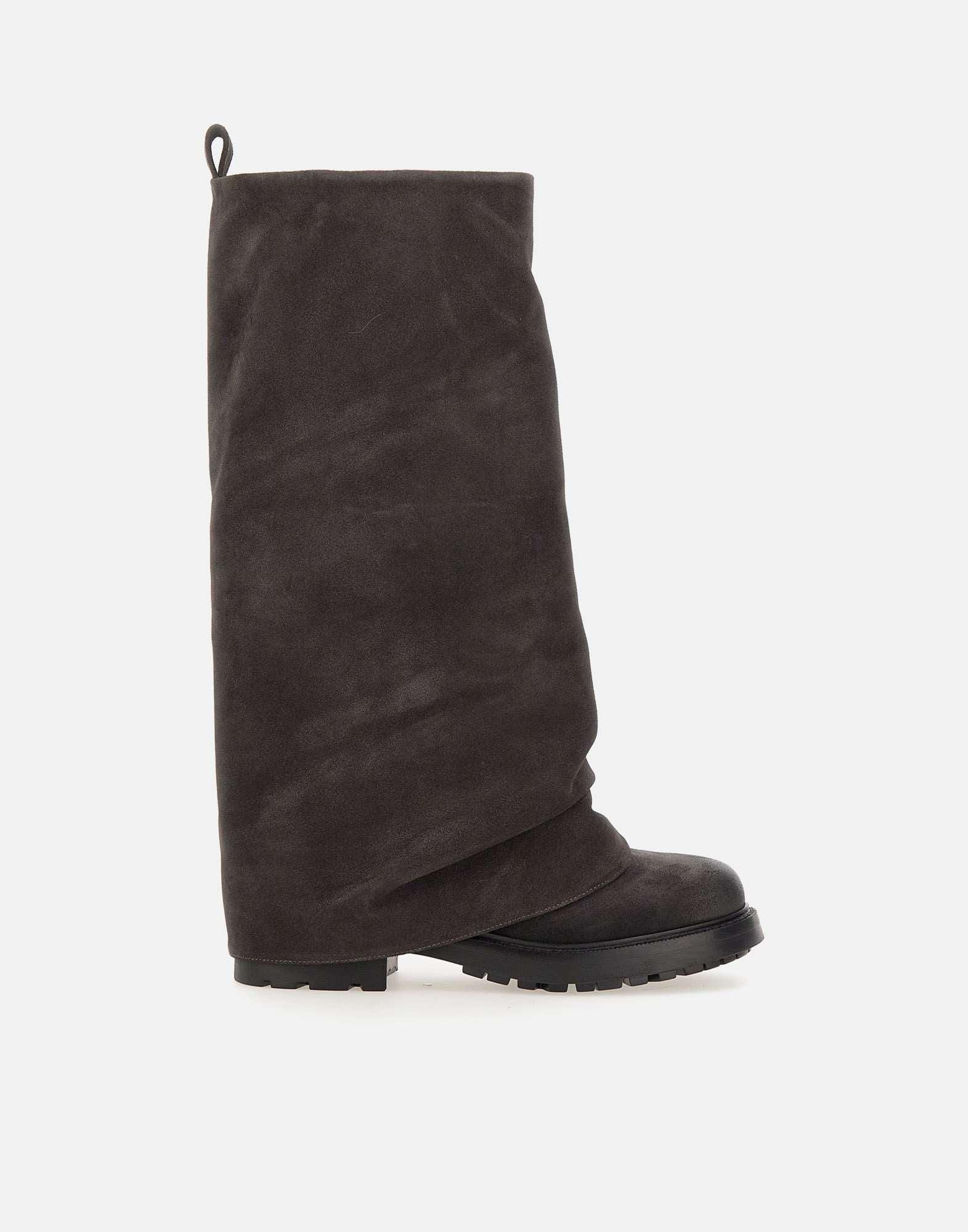 Strategia Ranger Suede Leather Knee High Boots in Black | Lyst UK